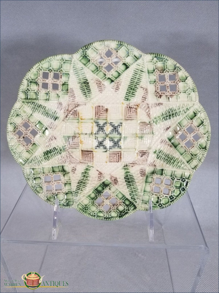 An Antique English Creamware Tortoise Shell Glazed Moulded Plate, c177 ...